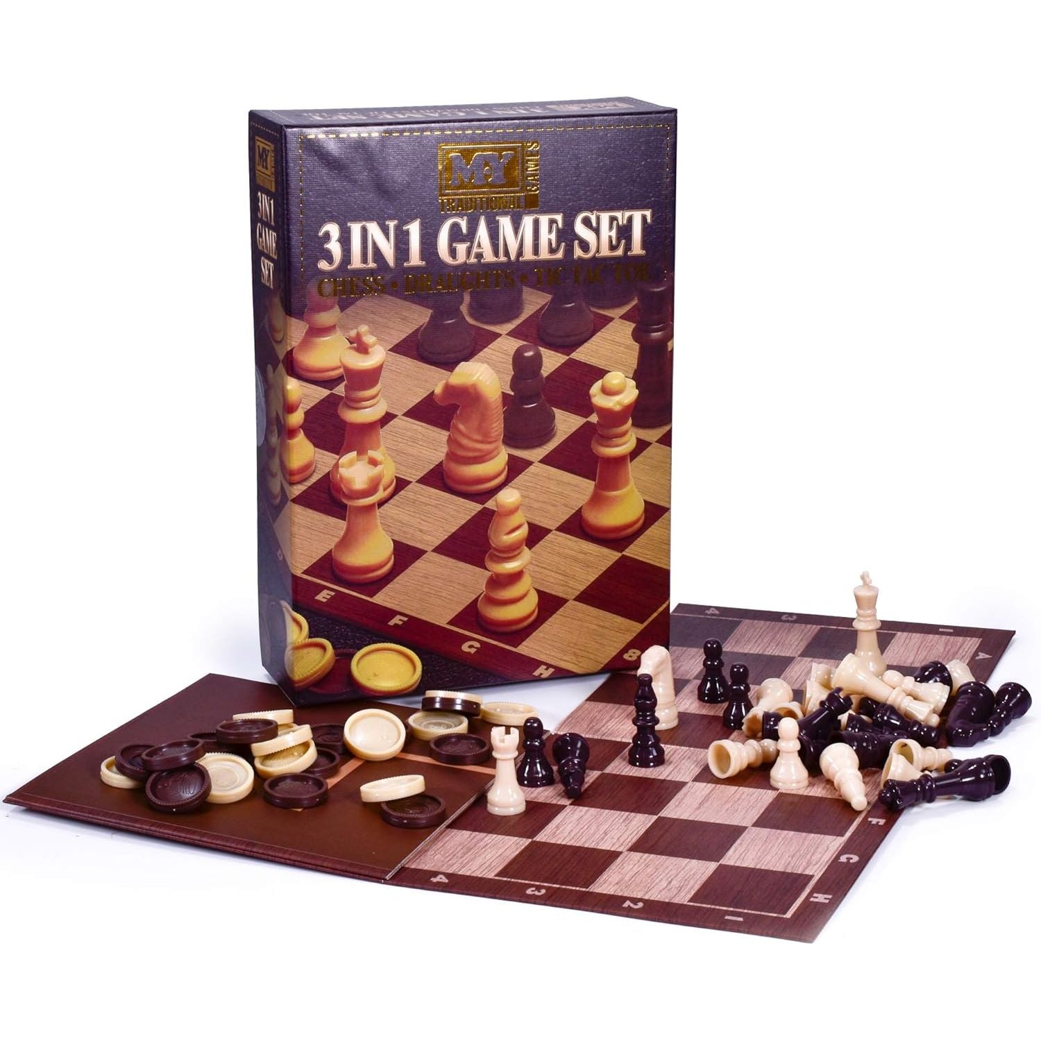 3 in 1 Classic Game Set - Chess / Draughts / Noughts & Crosses – Caramarine